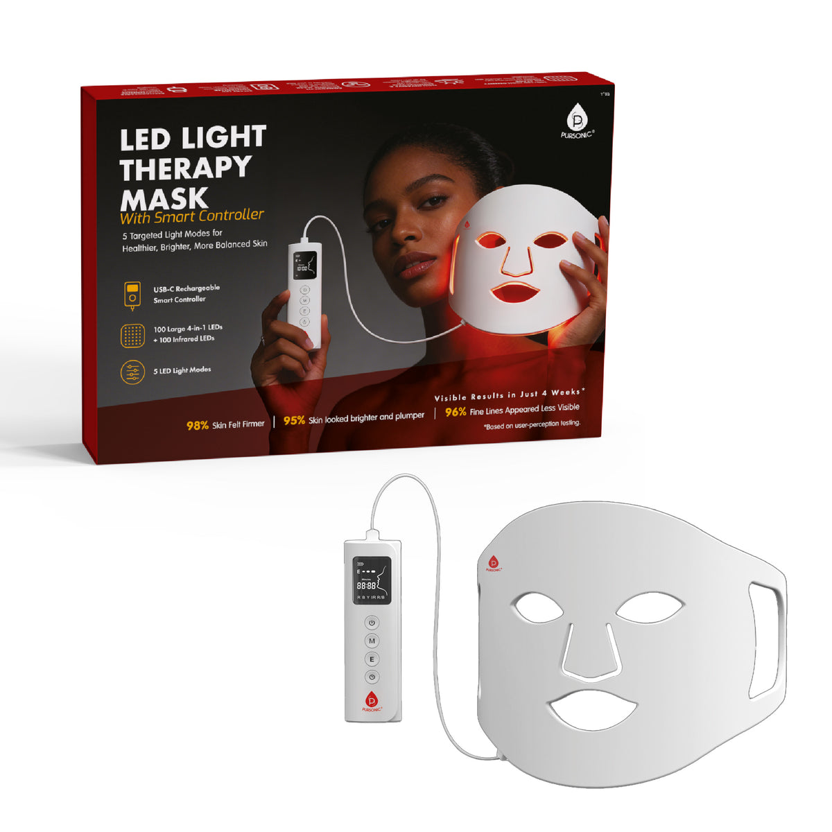 LED Light Therapy Mask with Smart Controller – Pursonic