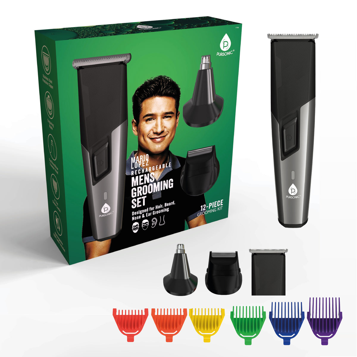 Mario Lopez Rechargeable Men's Grooming Set - Complete Hair, Beard, No ...