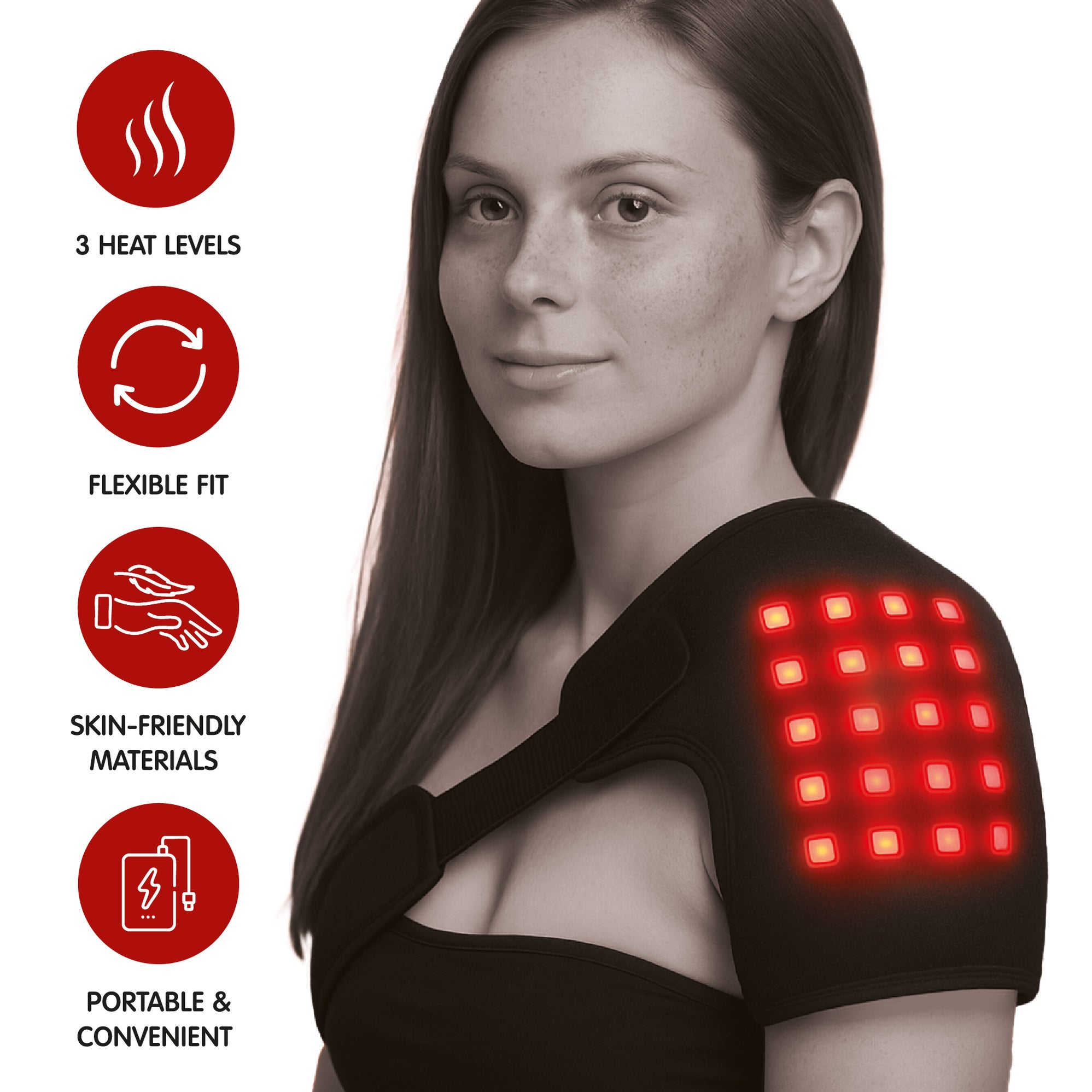 Pursonic Red Light Therapy Shoulder Pad – Targeted Relief for Pain, St