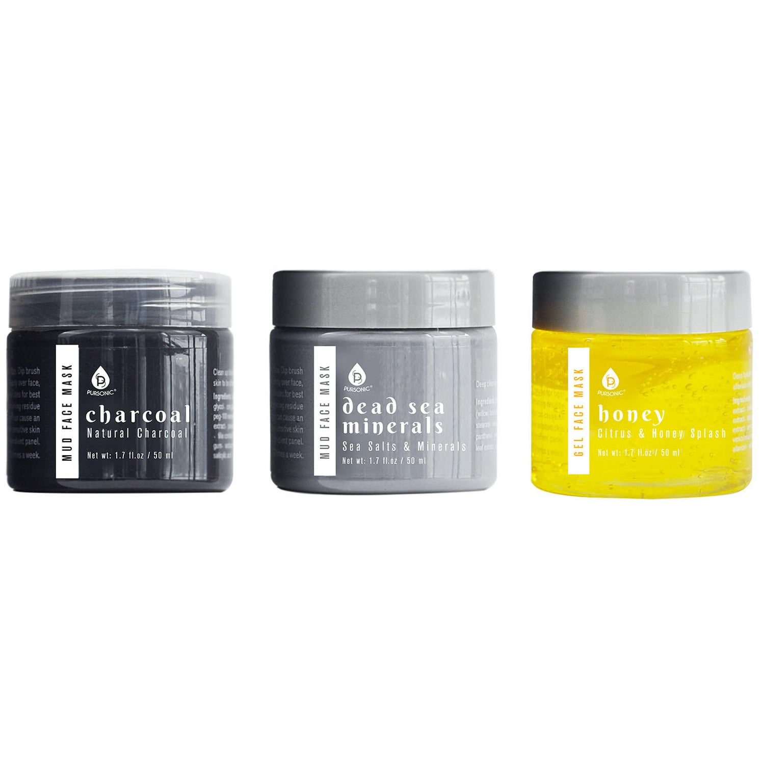 3 Pack Facial Therapy Mud Face Mask with Mask Applicator – Pursonic